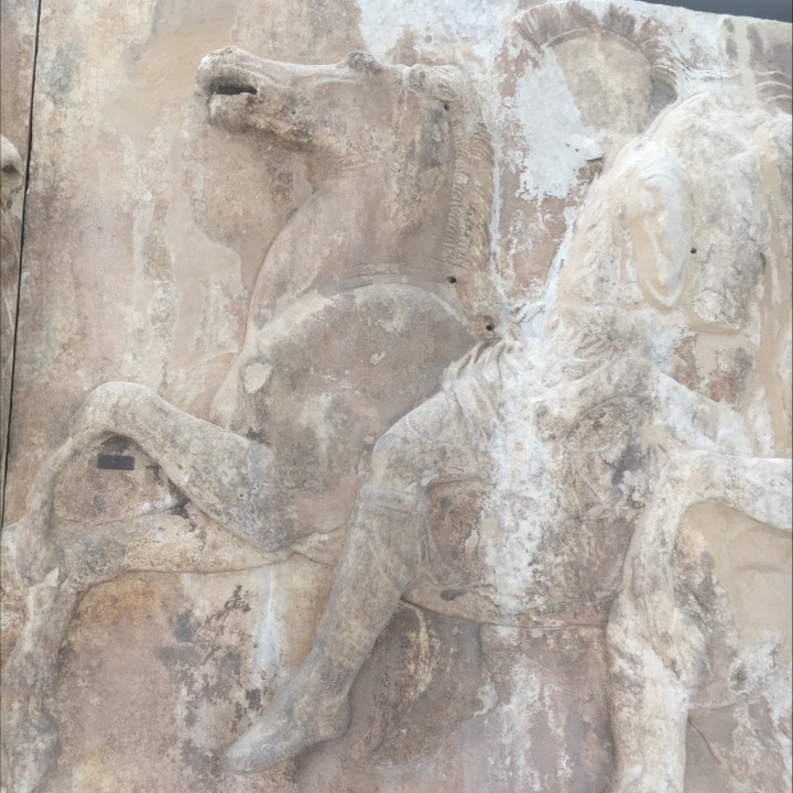 3D Printable Parthenon Frieze _ West XI, 20-21 by Scan The World