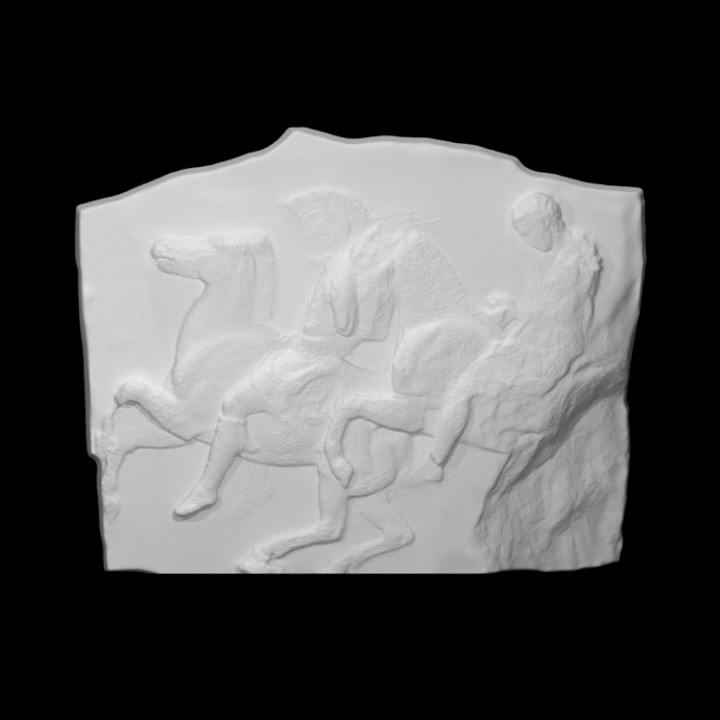 3D Printable Parthenon Frieze _ West XI, 20-21 by Scan The World