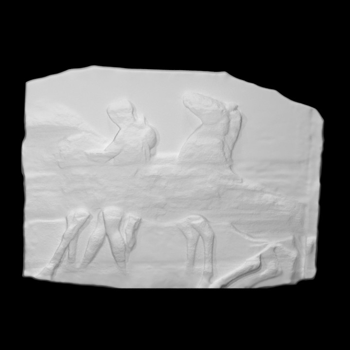 3D Printable Parthenon Frieze _ West XIII, 25 by Scan The World