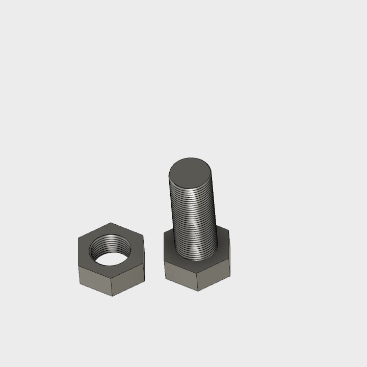 3D Printable nut and bolt and an socket by joshua johnon