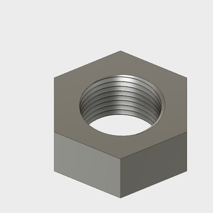 3D Printable nut and bolt and an socket by joshua johnon