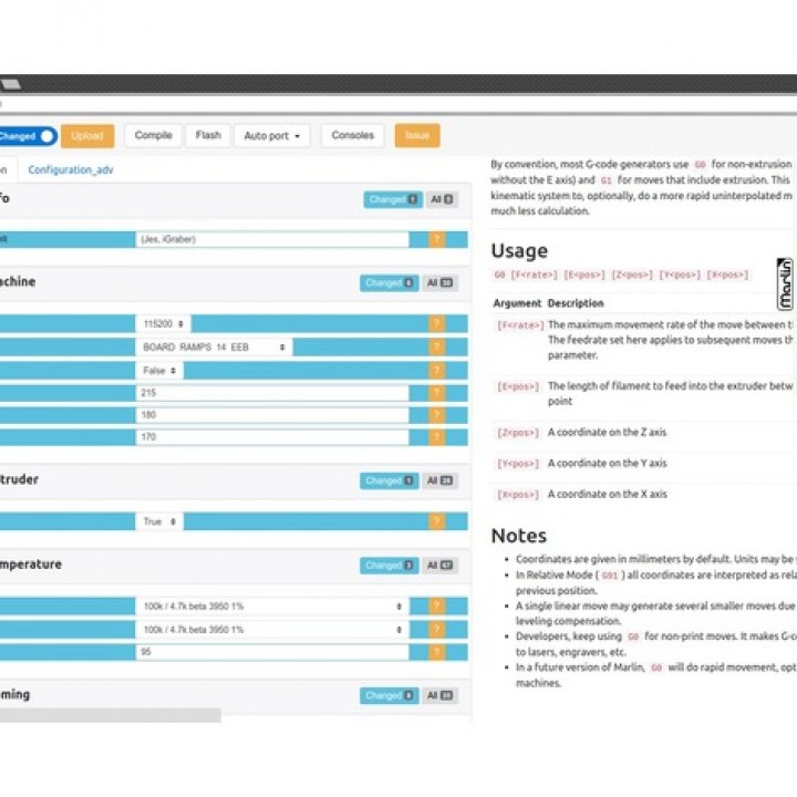 3D Printable Marlin firmware configurator by jes