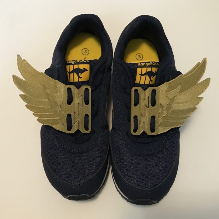 3D Printable Shoe wings quick tieing by Janice Snow