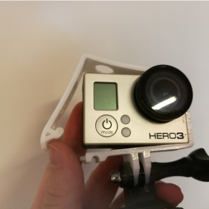 3D Printable GoPro Hero Frame w Hot Shoe Mount by Daniel Norée
