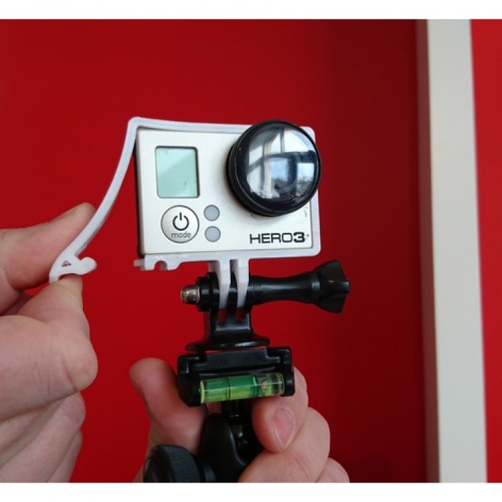 3D Printable GoPro Hero Frame w Hot Shoe Mount by Daniel Norée