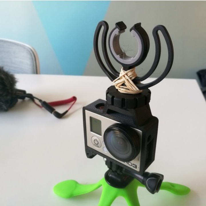 3D Printable GoPro Hero Frame w Hot Shoe Mount by Daniel Norée