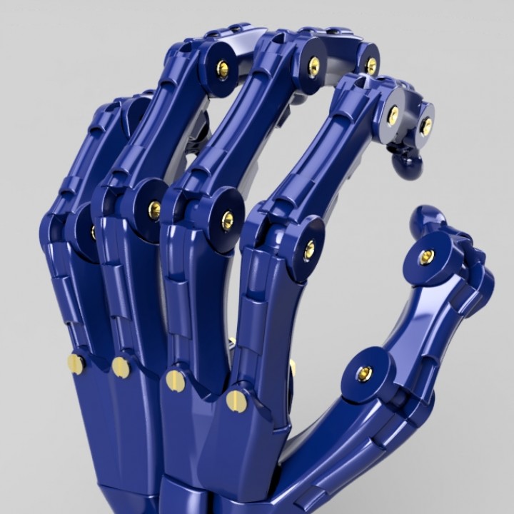 3D Printable 3D Printed Bionic Skeleton Hand by Hendo Jordaan