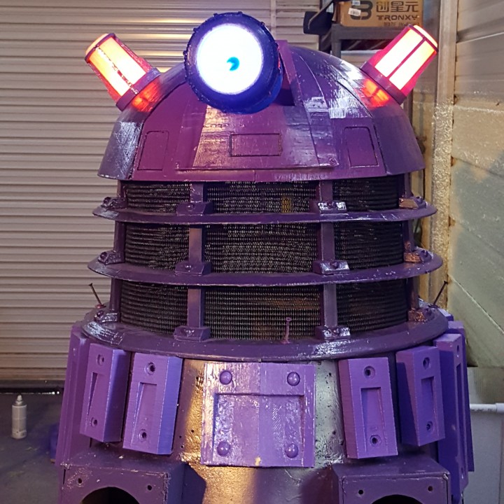 3D Printable Completed Dalek Head and Neck Rings. by Matthew Palulis