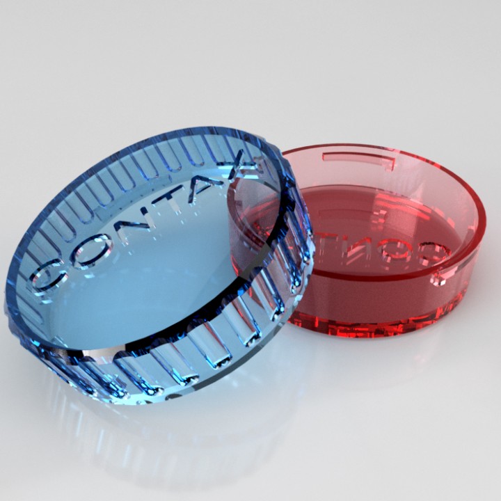 3D Printable Rear lens cap for CONTAX / YASHIKA lens mount by akira737