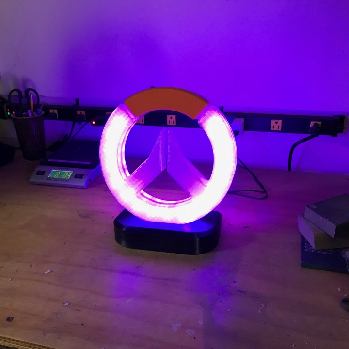 3D Printable LED Overwatch Logo Light by Michael Czeiszperger