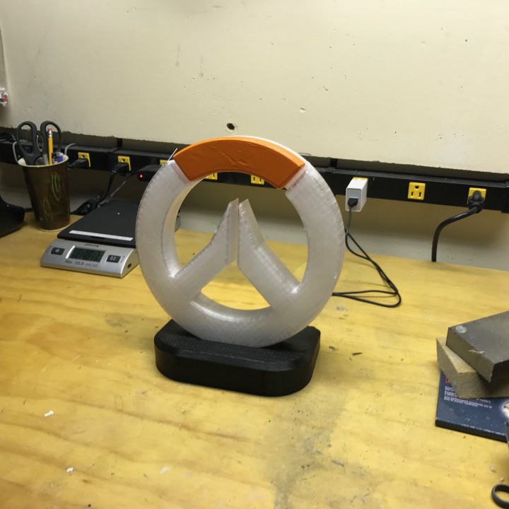 3D Printable LED Overwatch Logo Light by Michael Czeiszperger