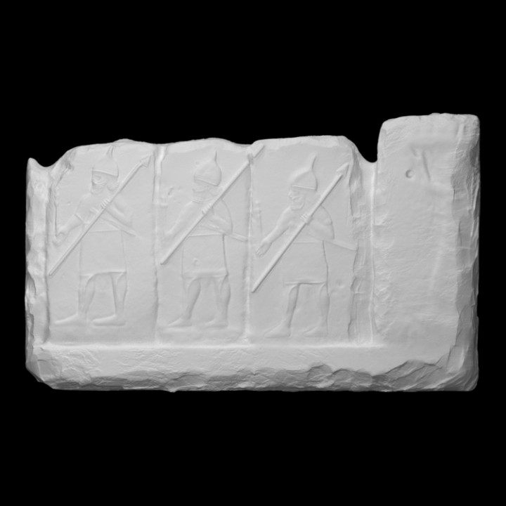 3D Printable Relief orthostat with spearmen by Scan The World