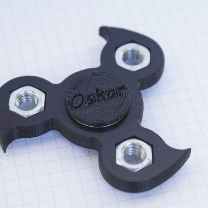 3D Printable Fidget Spinner with M8 nuts by MixedGears