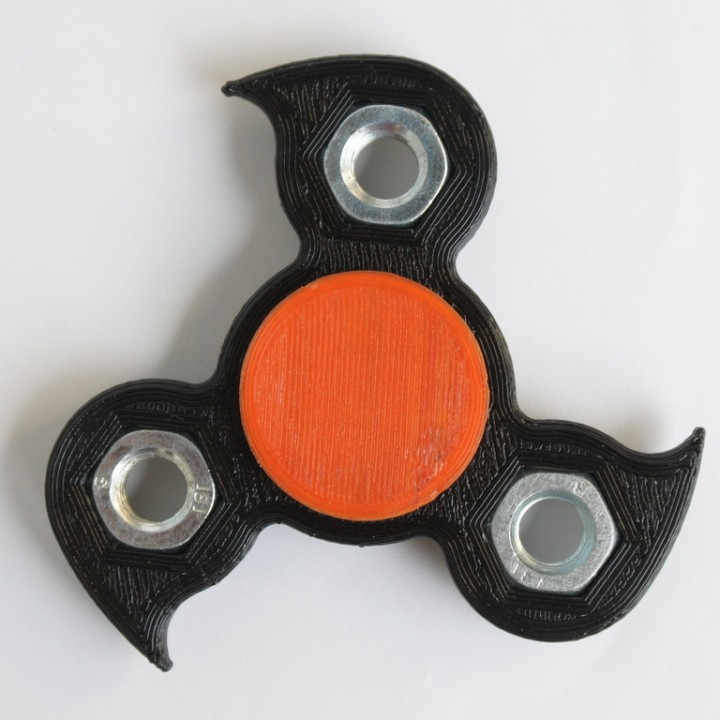 3D Printable Fidget Spinner with M8 nuts by MixedGears