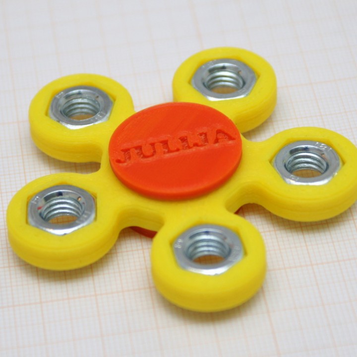 3D Printable Flower Like Fidget With M8 Nuts by MixedGears