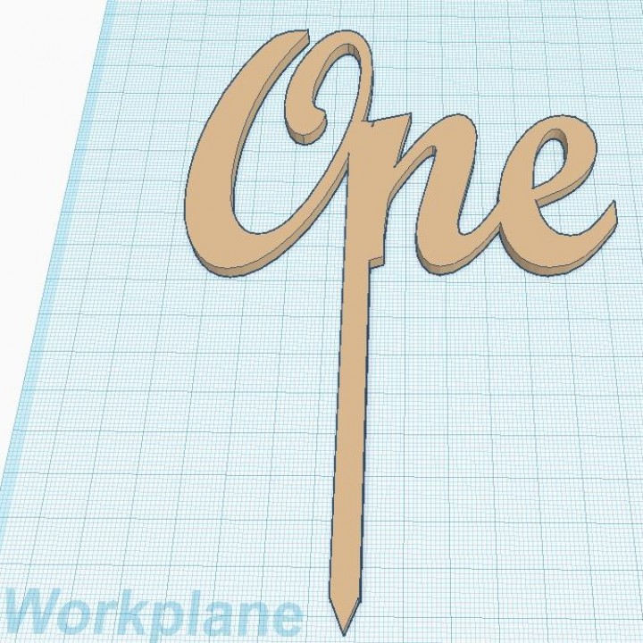 3D Printable One Cake Topper by Jonathan Maxwell