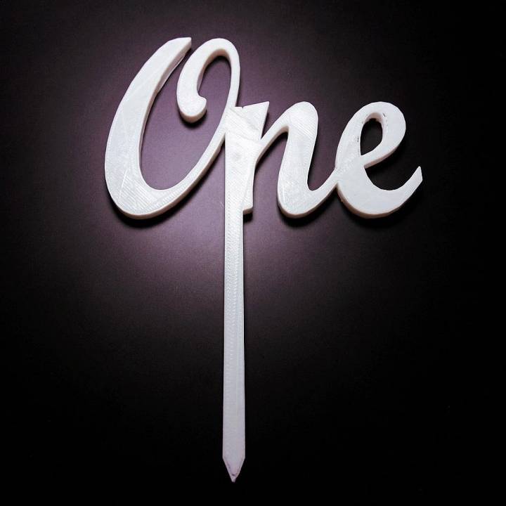 3D Printable One Cake Topper by Jonathan Maxwell