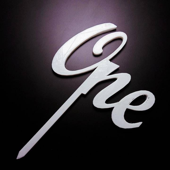 3D Printable One Cake Topper by Jonathan Maxwell