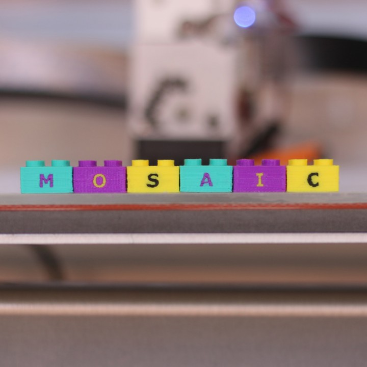 3D Printable Multi-Color Lego Letter Blocks by Mosaic Manufacturing