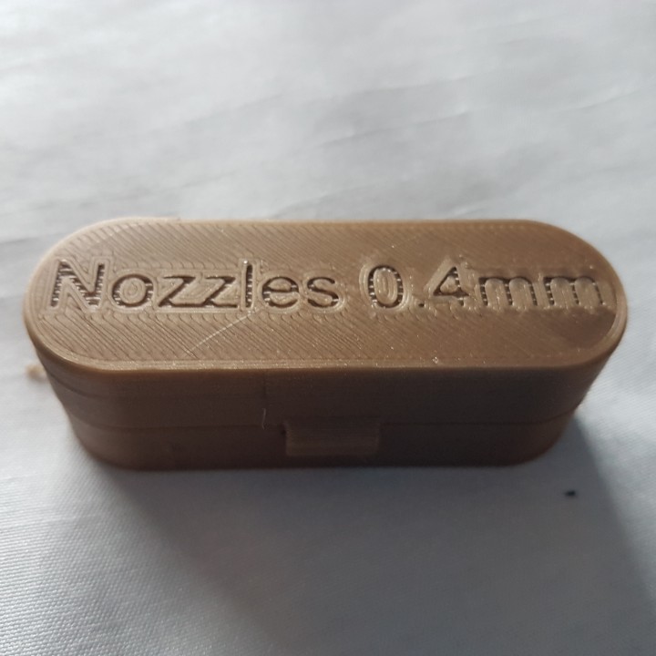 3D Printable Hinged Spare Nozzle Case by Martin