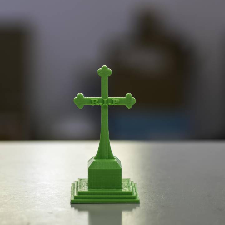 3D Printable Gothic Cross Gravestone Model (Halloween Desk or Shelf ...