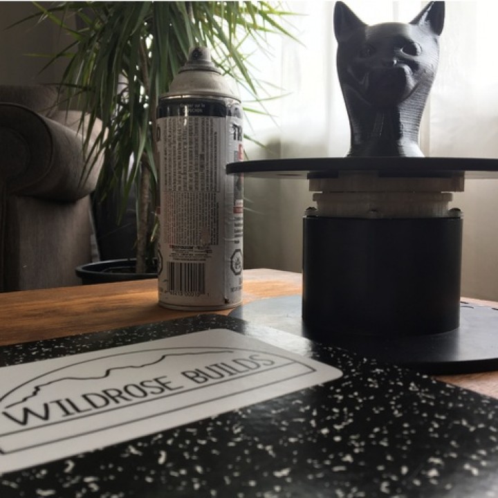 3D Printable Filament Spool Spray Paint Turntable! by WildRoseBuilds