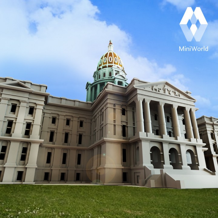 3D Printable Capitol of Colorado, USA by MiniWorld3D