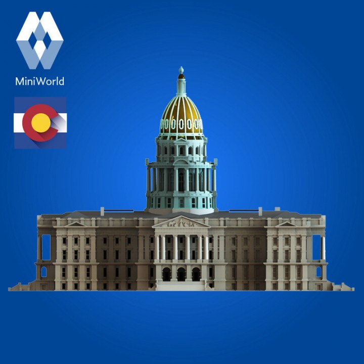 3D Printable Capitol of Colorado, USA by MiniWorld3D