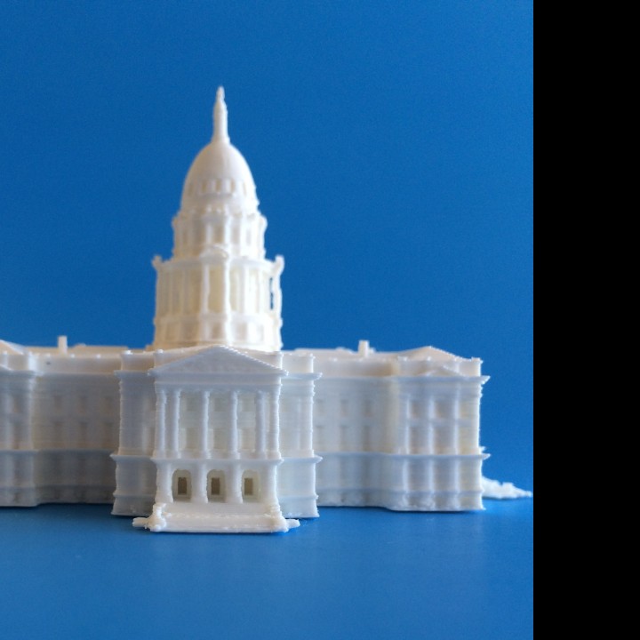 3D Printable Capitol of Colorado, USA by MiniWorld3D
