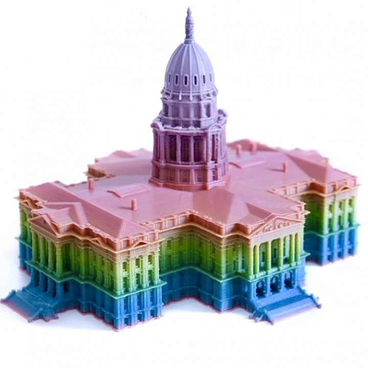 3D Printable Capitol of Colorado, USA by MiniWorld3D