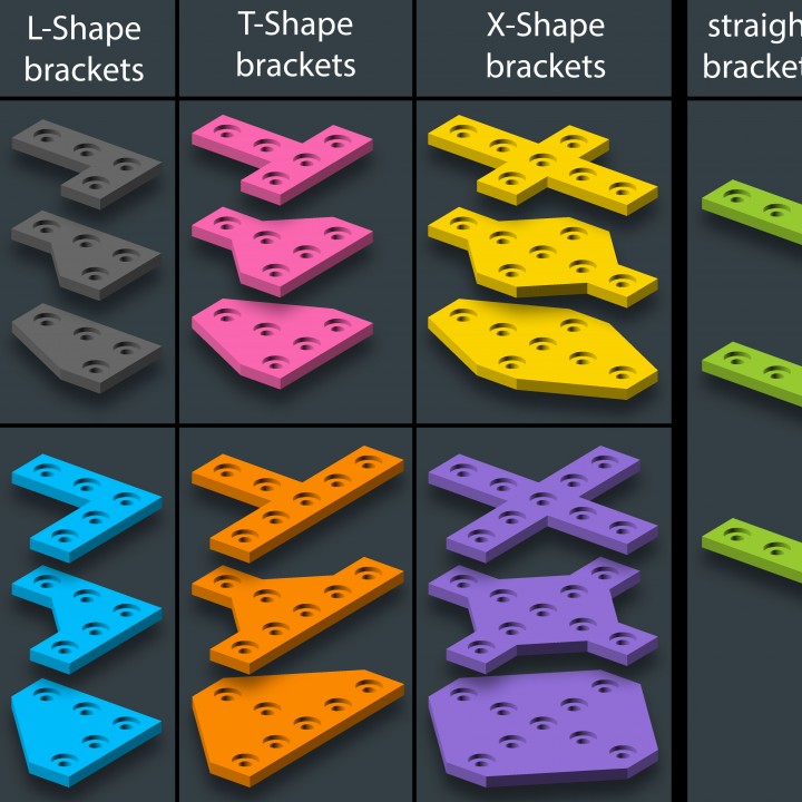 3D Printable Customizable Plate Bracket for Aluminium Extrusion ...