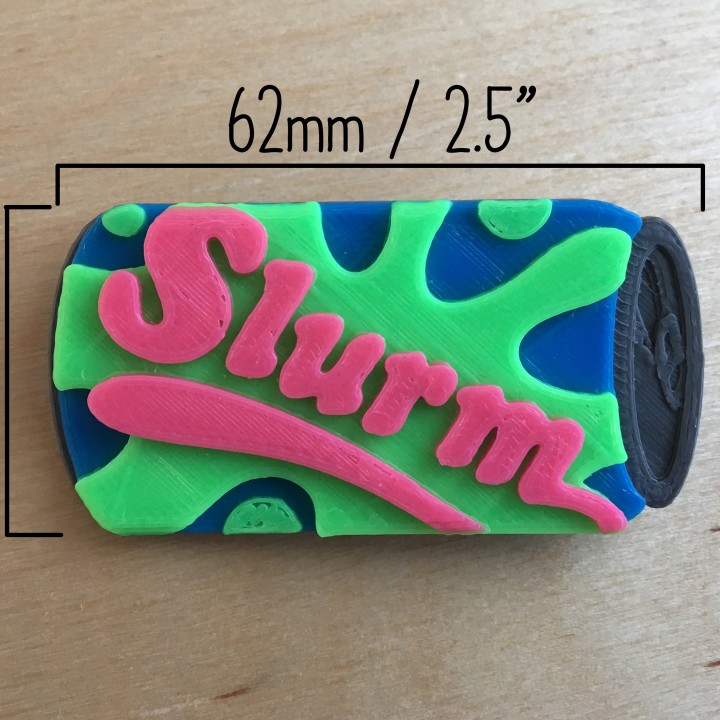 3D Printable Slurm Can Pin / Keychain! (futurama) by WildRoseBuilds