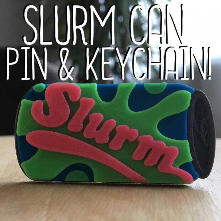 3D Printable Slurm Can Pin / Keychain! (futurama) by WildRoseBuilds