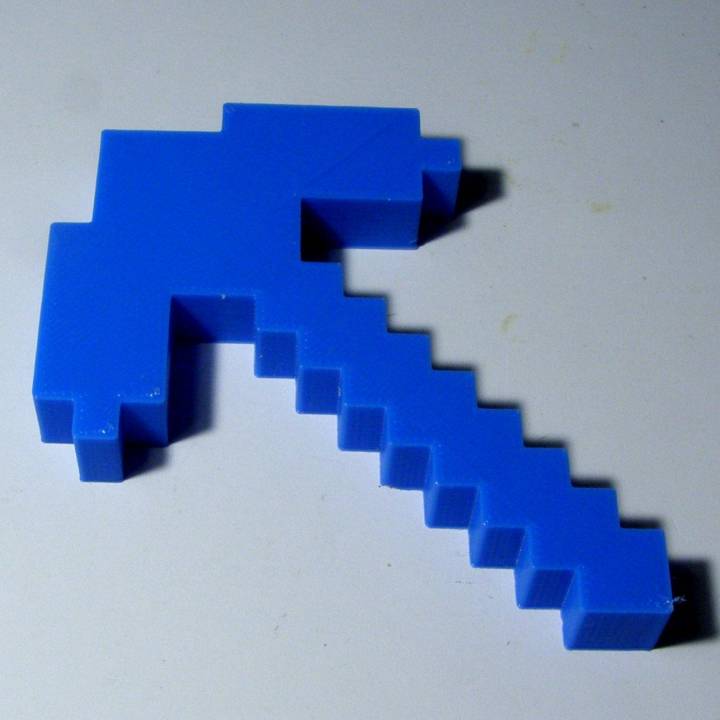 3D Printable Minecraft pickaxe by Vnua