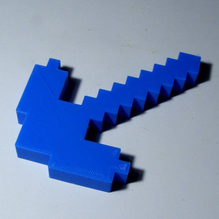 3D Printable Minecraft pickaxe by Vnua