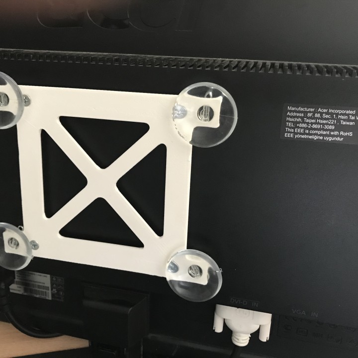 3D Printable Monitor mount for window by Dario Thes