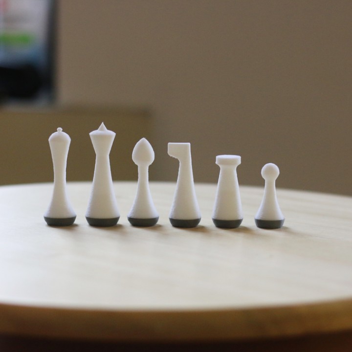 3D Printable Multi-Color Modern Chess Set by Mosaic Manufacturing