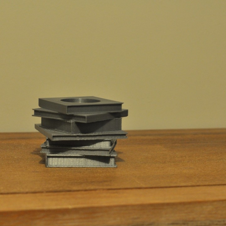 3D Printable Books stack vase by Thibaud Juin