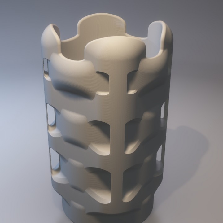 3D Printable Cubed round vase by toth zoltan