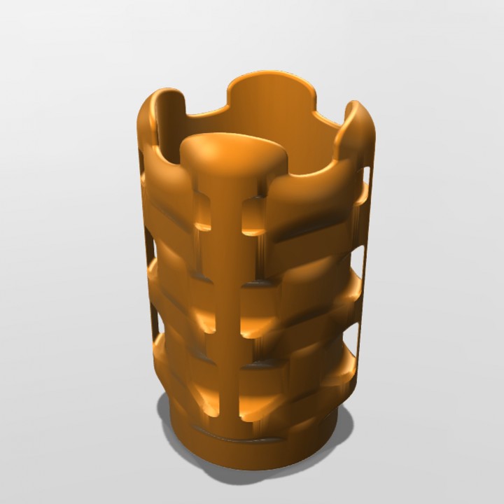 3D Printable Cubed round vase by toth zoltan