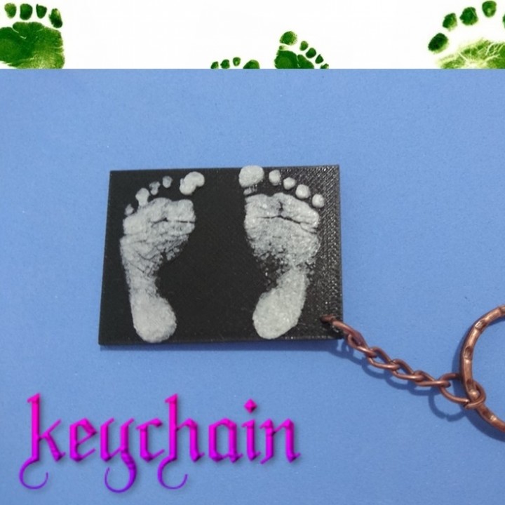 3D Printable Footprint Keychain by Raul