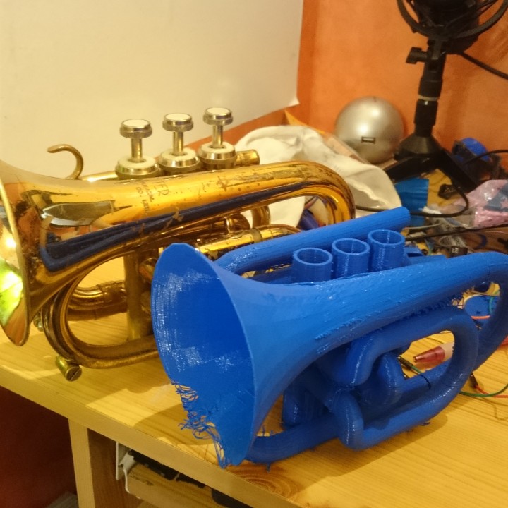 3D Printable 1 print Pocket Trumpet by Maxime
