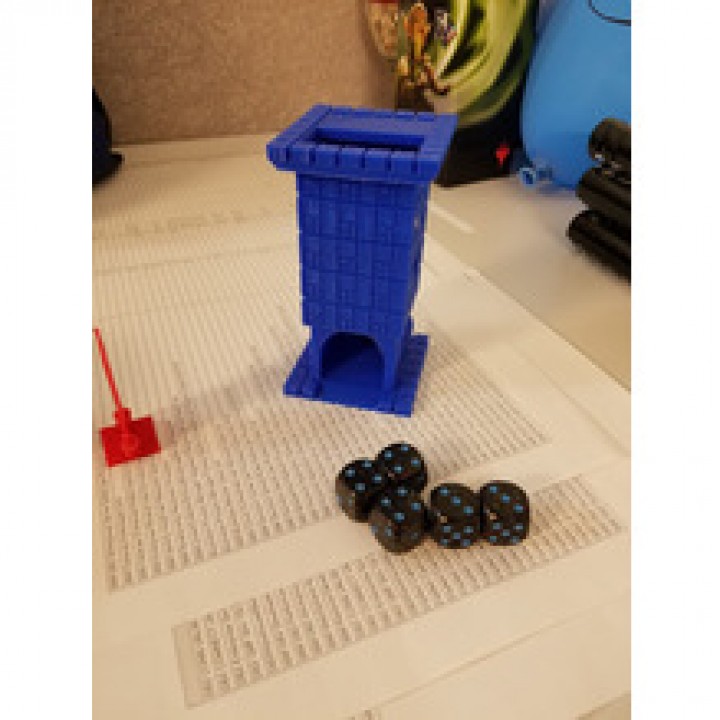 3D Printable Castle Dice Tower Combo by Michael Hersel