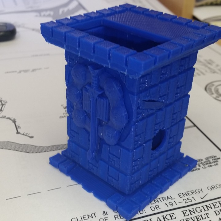 3D Printable Castle Dice Tower Combo by Michael Hersel