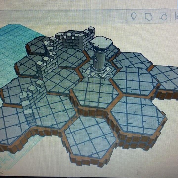 3D Printable Locking Hex Terrain Stone Path by Michael Hersel