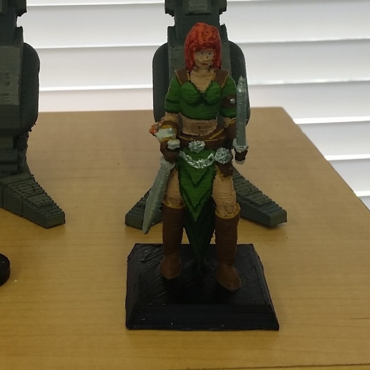 3D Printable DnD Female Fighter by Michael Hersel