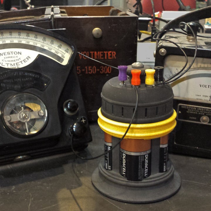 3D Printable Steampunk Multi-Voltage Battery Jar by Michael Curry