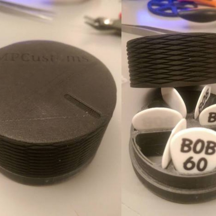 3D Printable 6 Plectrum Gift Box by Mark Paterson