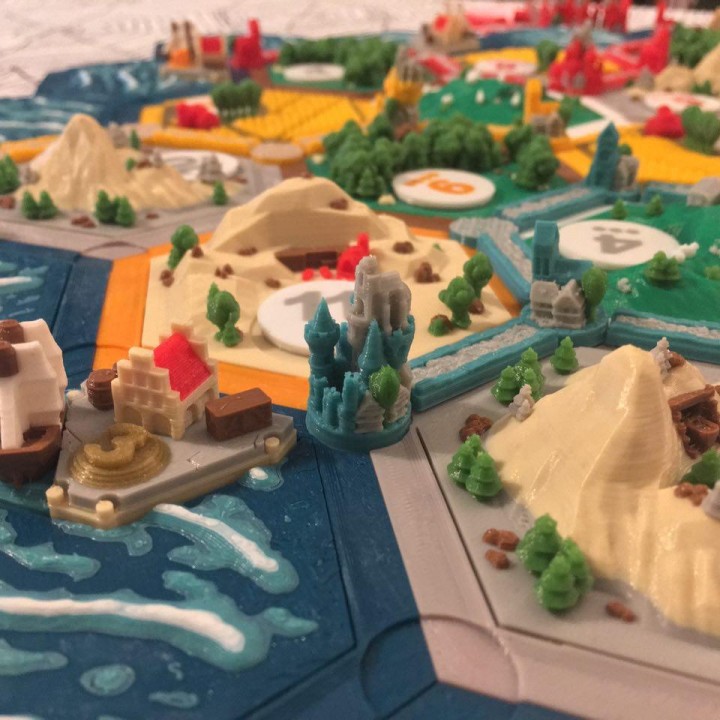 3D Print of catan-style boardgame 2.0 (magnetic & multicolor) by ThaliaFP