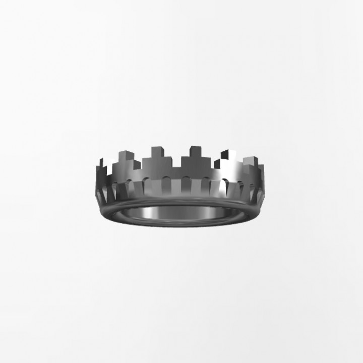 3D Printable Battlement Ring by Nanna Larsen